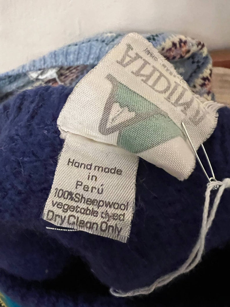 Vintage Handmade Farm Sweater Wool Kitschy Peru Women's S - Etsy