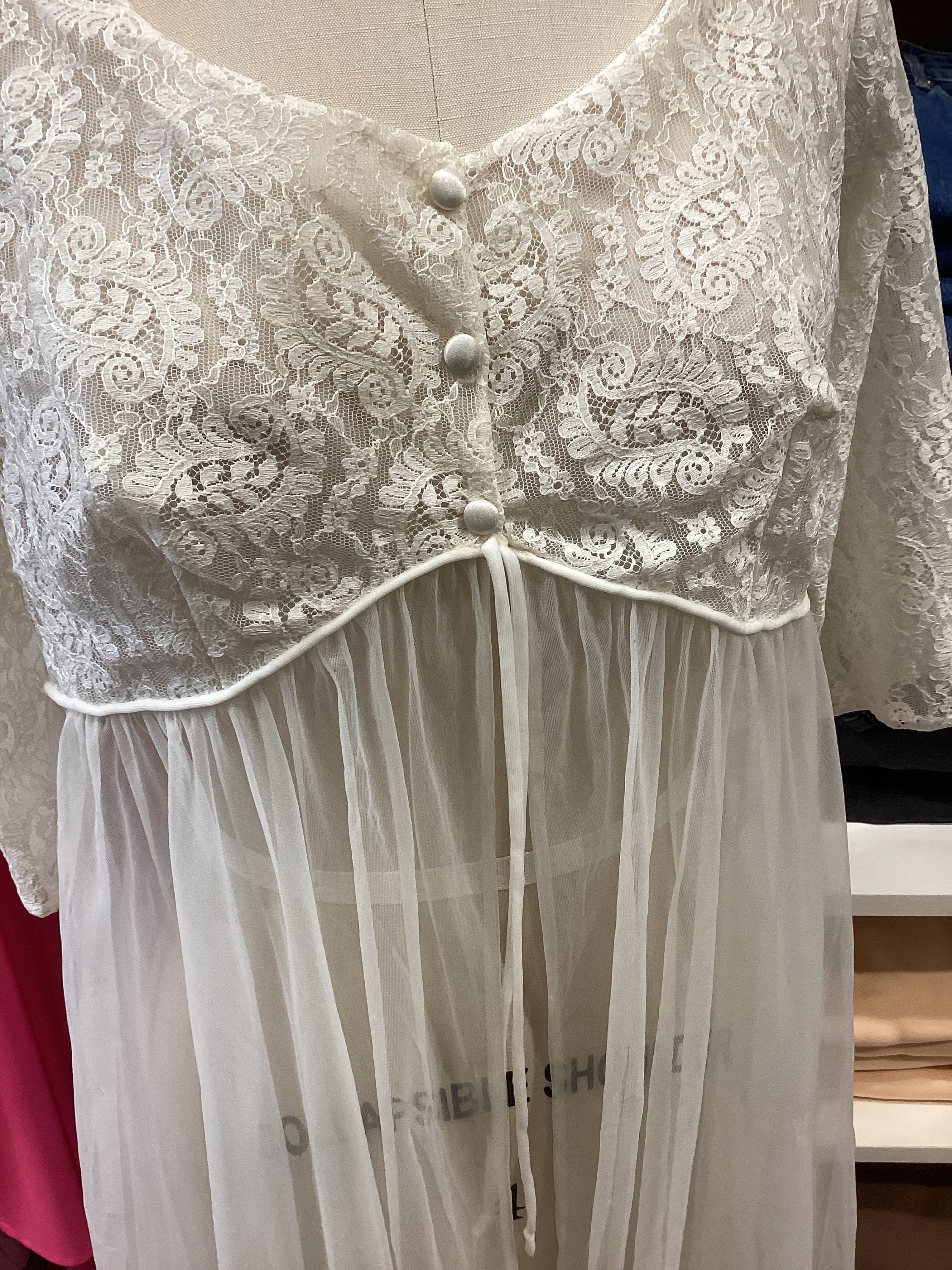 Vintage 70’s Lace Mesh Nightie Gown / Medium - Etsy