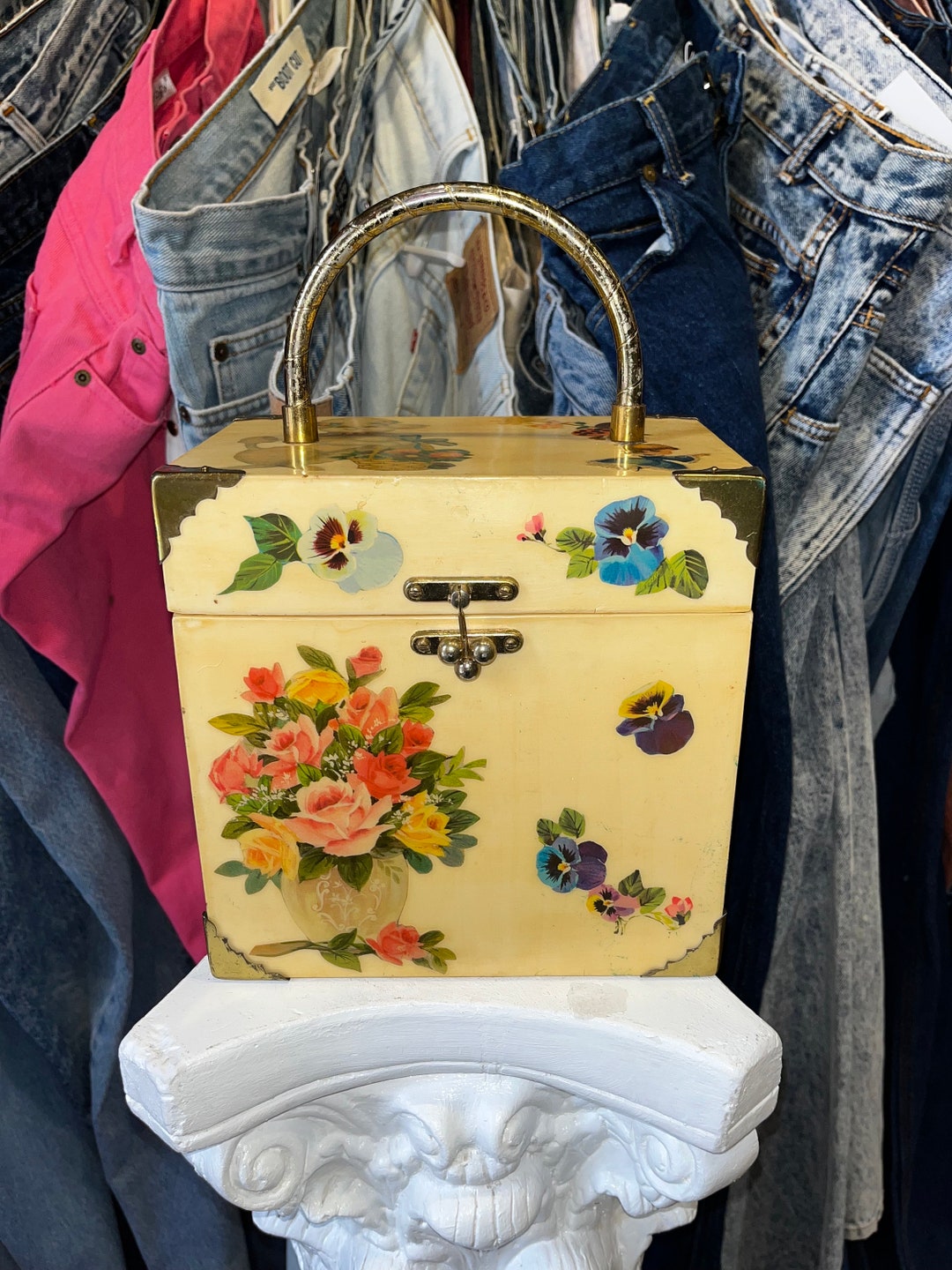 Vintage 1950s Wooden Collage Frame Box Bag - Etsy