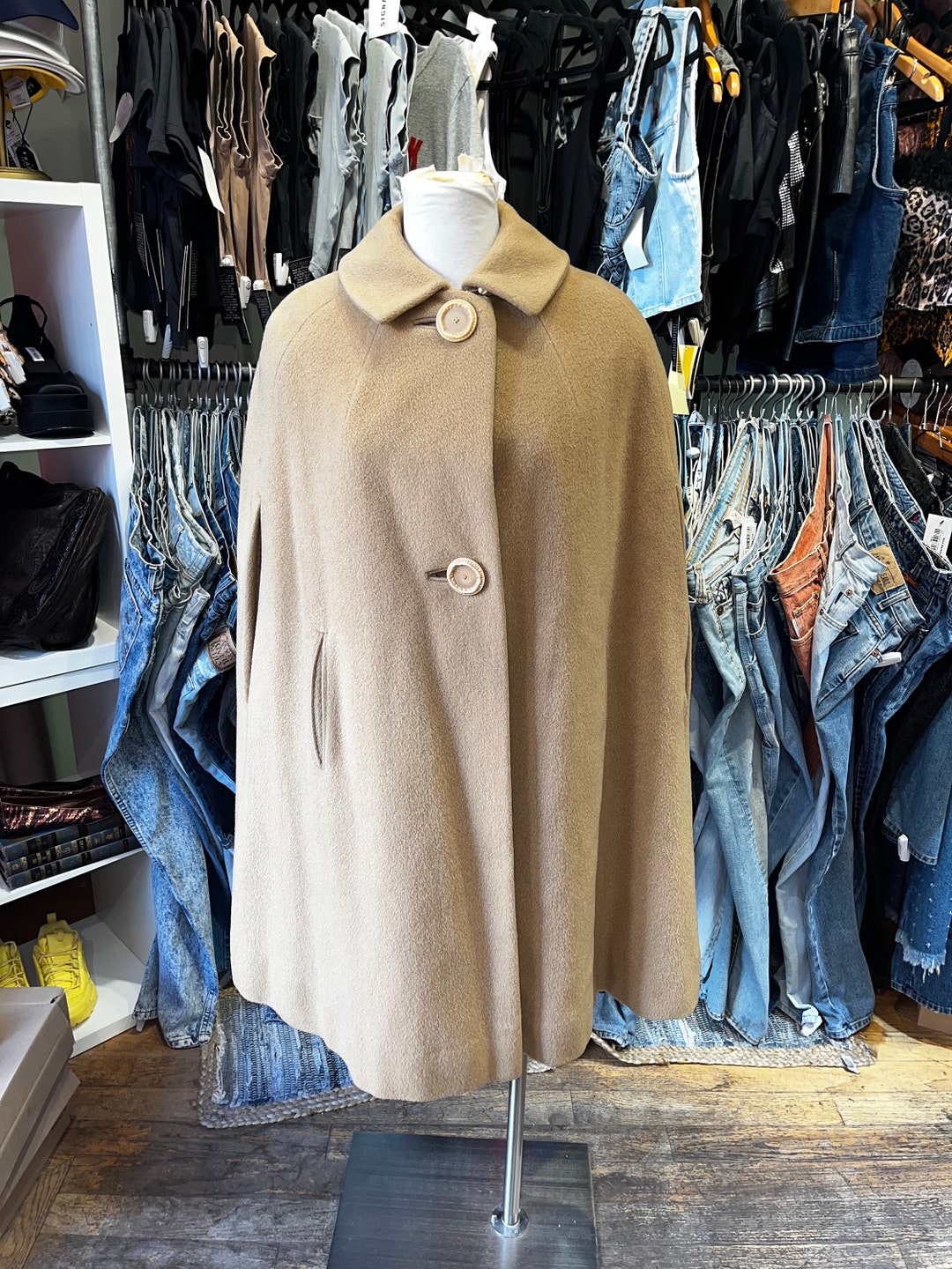 Vintage 40s Long Wool Cape Jacket - Etsy