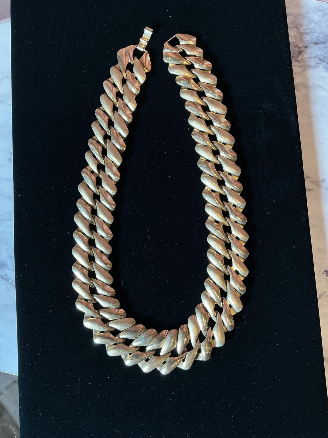 Vintage 1980s Thick Chain Link Collar Necklace - Etsy