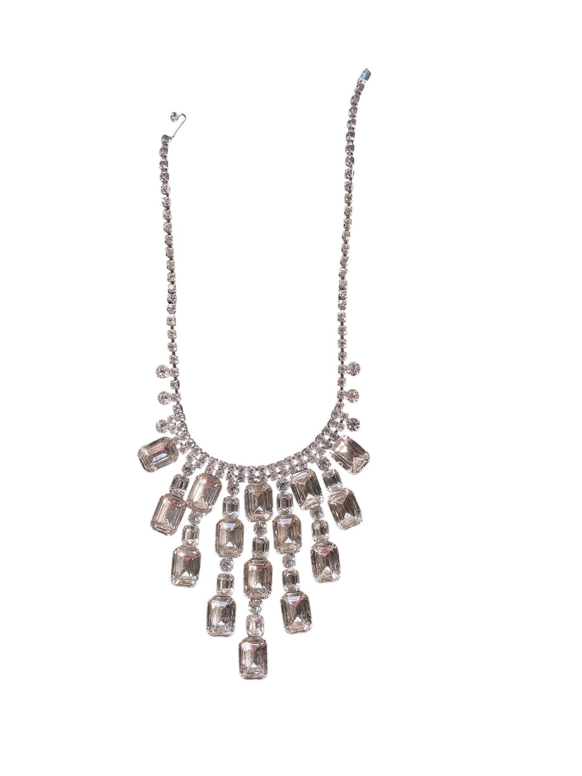 Vintage Weiss Icy Rhinestone Special Occasion Clear Crystal Waterfall ...