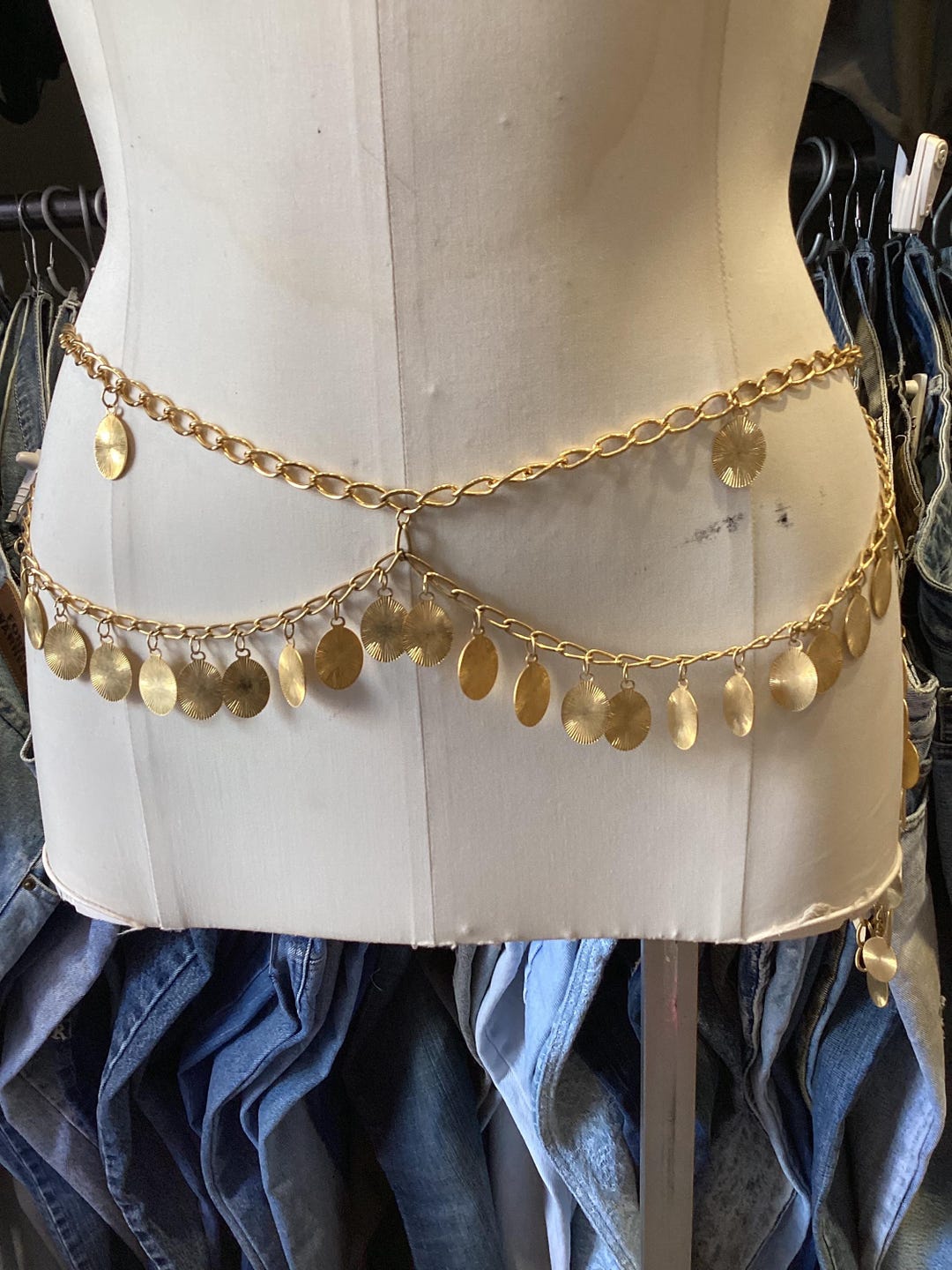 Vintage Gold Coin Drape Chain Belt - Etsy