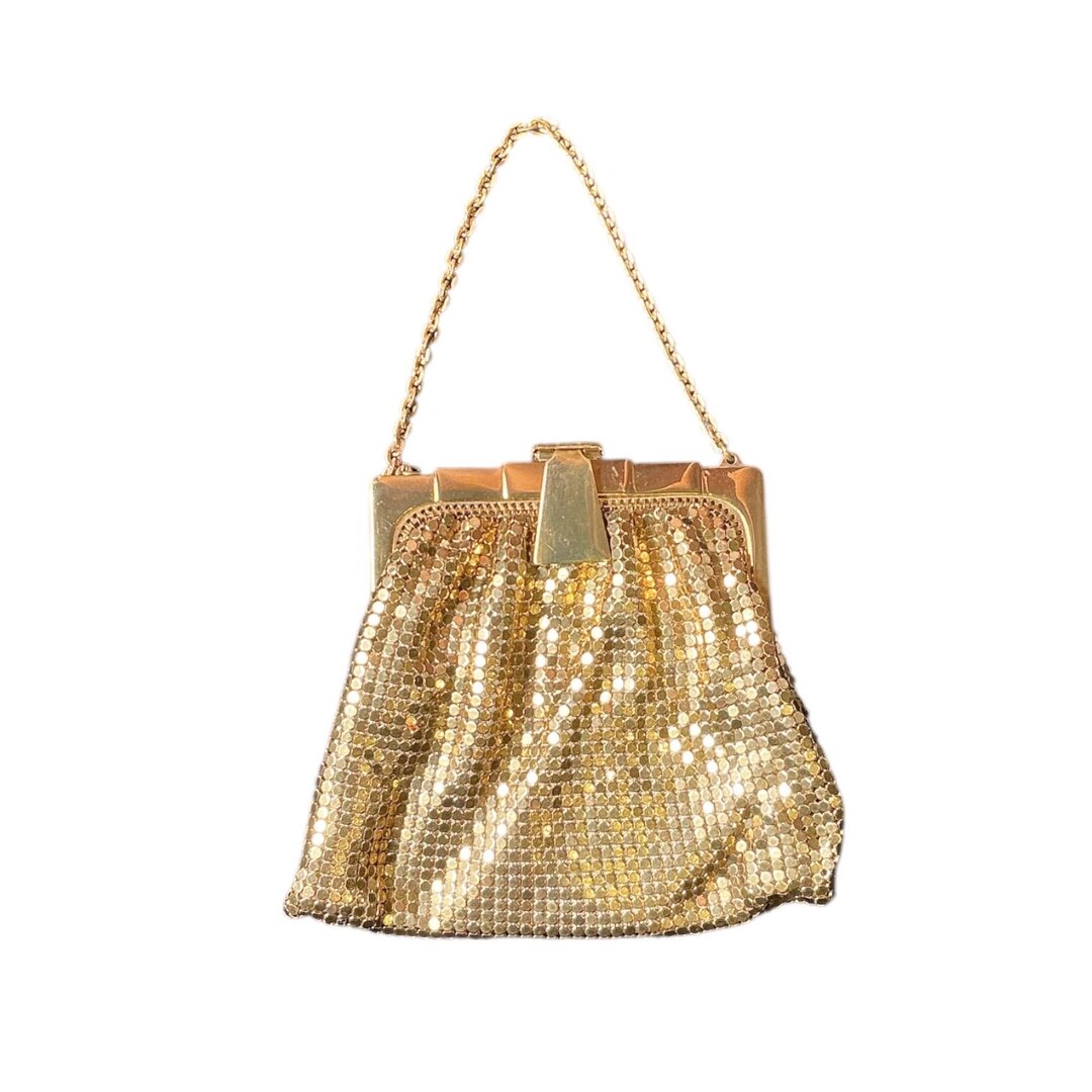 Vintage 1920s Whiting & Davis Gold Chainmail Mesh Mini Pouch Frame Bag ...