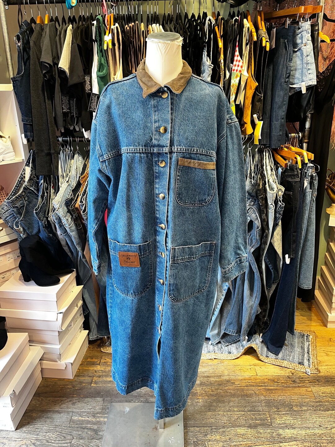 Vintage 80’s Calamity Denim Duster Jacket Coat Medium Large - Etsy