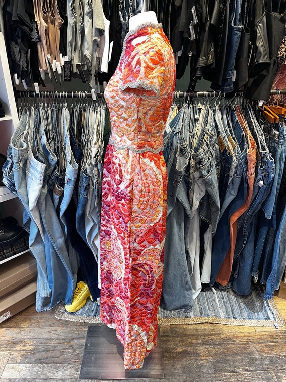 Vintage 1960s quilted brocade maxi formal dress - Gem