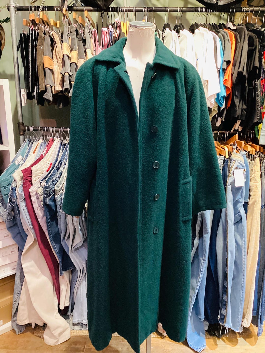 Vintage 1980’s Perry Ellis Wool Long Coat - Etsy