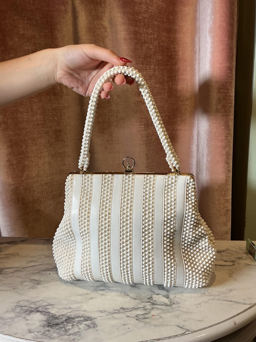 Vintage Y2K Glamorous White "popcorn" Evening Bag - Etsy