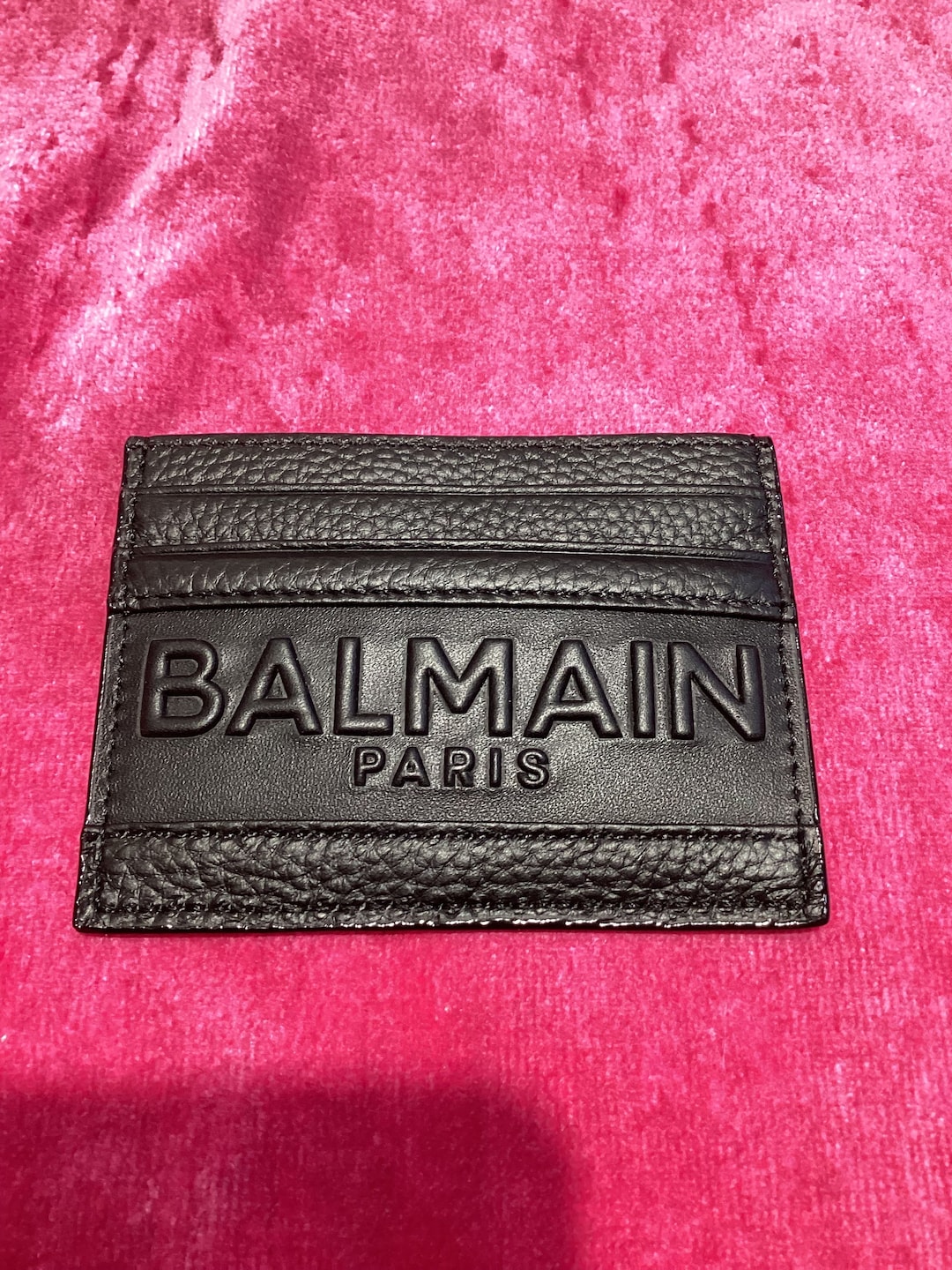 Vintage 80s Duty Free Embossed Logo BALMAIN Leather Card Holder - Etsy