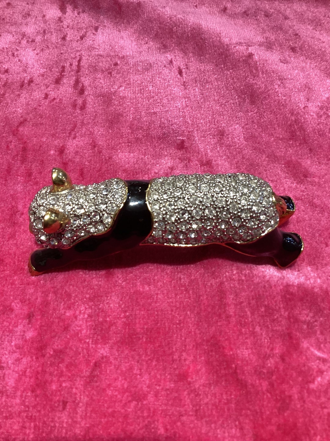 Vintage 80s Crystal Kush PANDA Brooch Pin - Etsy