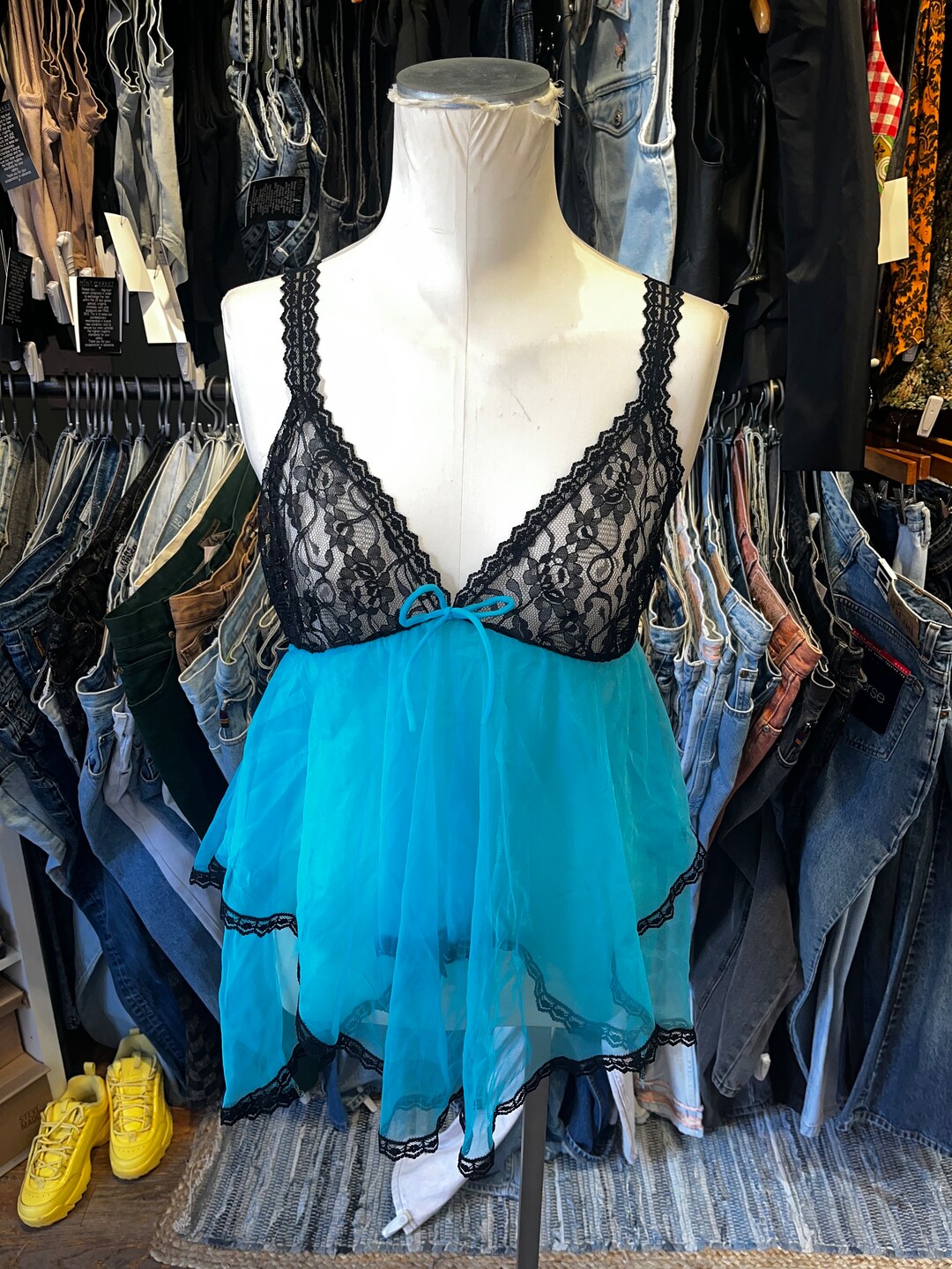 Vintage 60s SHEER BABYDOLL Peignoir Slip Tunic Dress Lingerie Top - Etsy