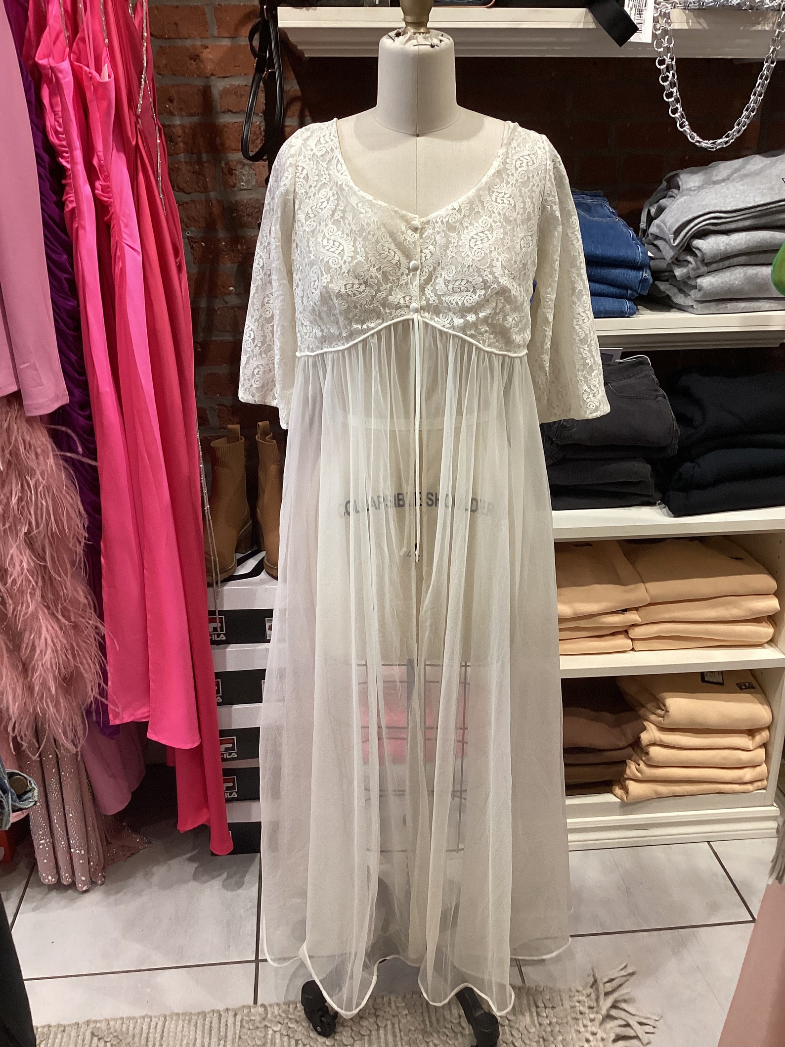 Vintage 70’s Lace Mesh Nightie Gown / Medium - Etsy