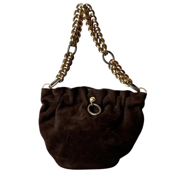 Vintage 1960s Morris Moskowitz Chocolate Brown Suede-… - Gem