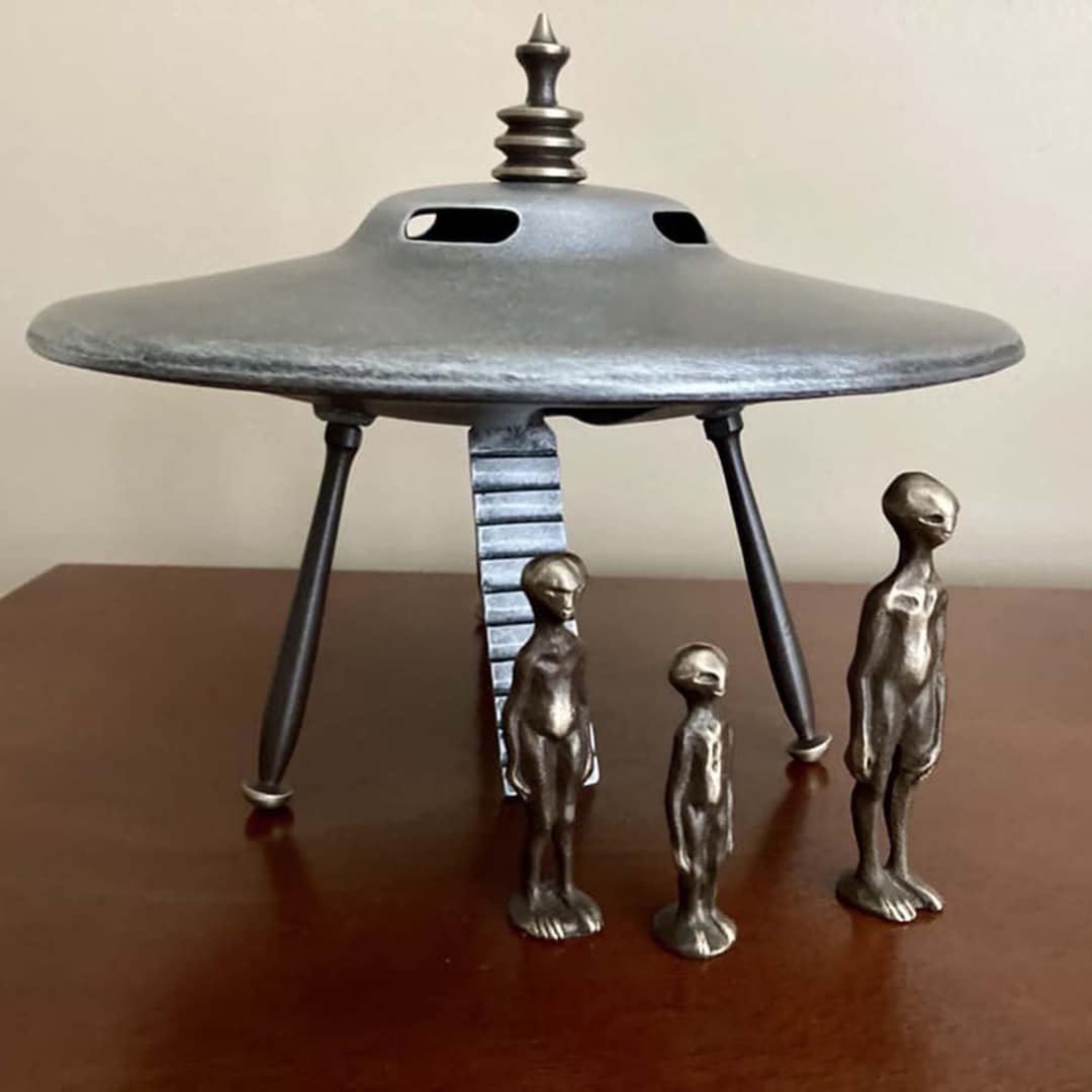 UFO and Alien Statue Collection Garden Alien Sculpture Metal - Etsy