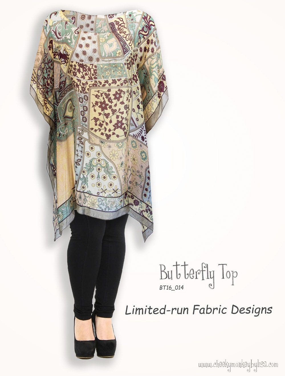 Silk Floral Patchwork Kaftan, Taupe Bathing Suit Coverup, Cruise Wear ...