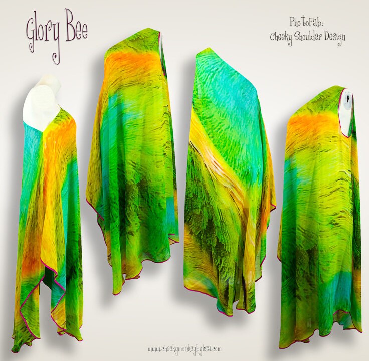 Vibrant Chartreuse Convertible Maxi Dress, Lime Green Silk Chiffon ...