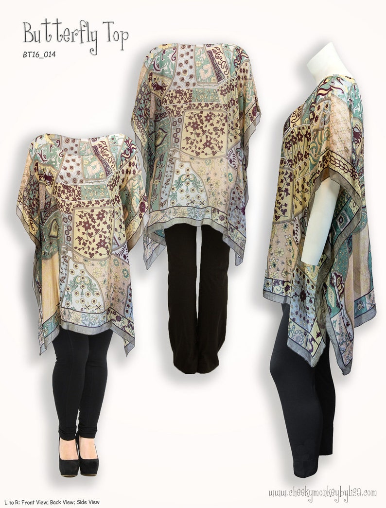 Silk Floral Patchwork Kaftan, Taupe Bathing Suit Coverup, Cruise Wear ...