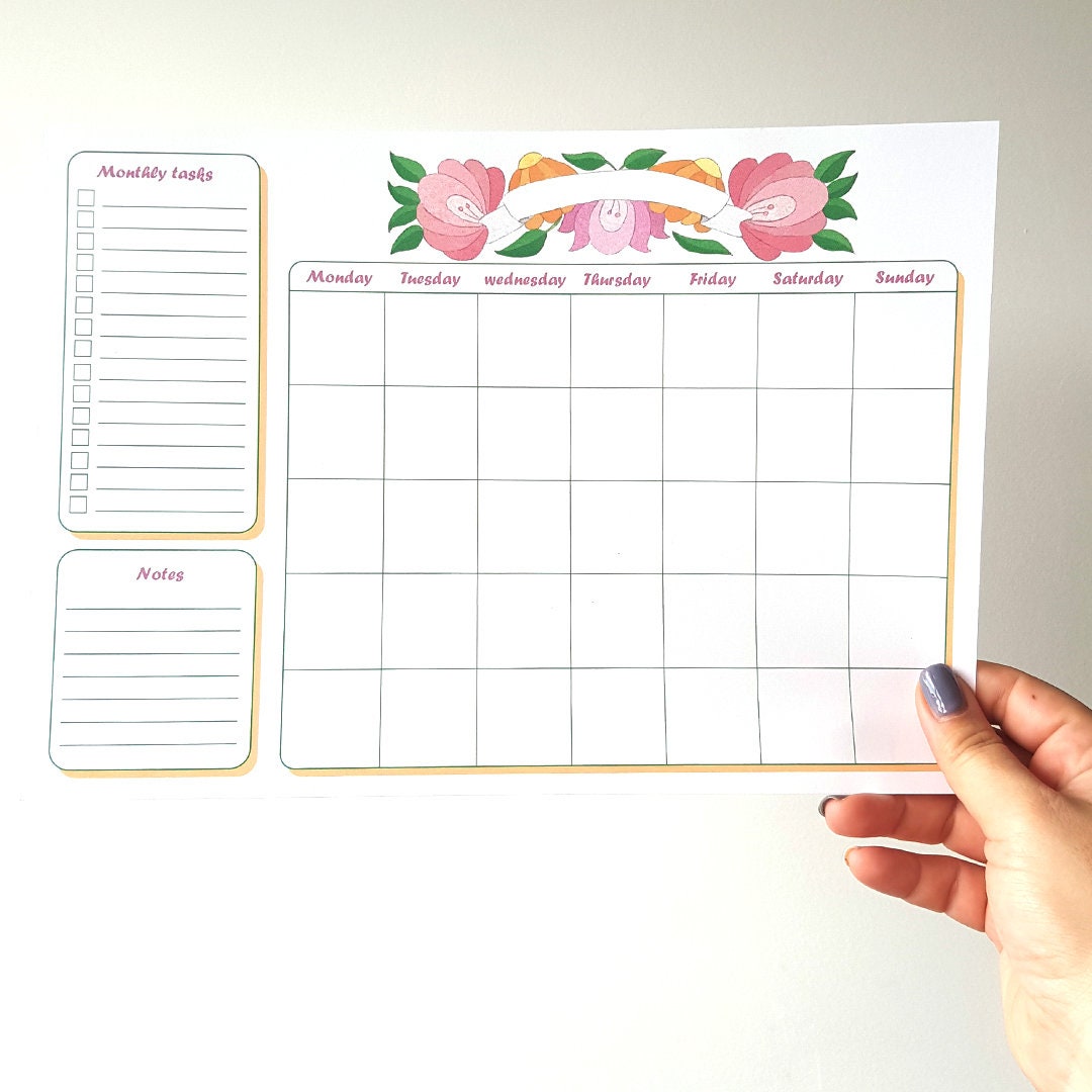 Printable Monthly Plan Tablet for Your Office Desk Great to Make an ...