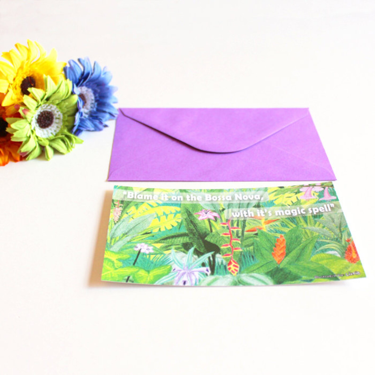 Brazilian Jungle Greeting Card Green Forest Illustration - Etsy