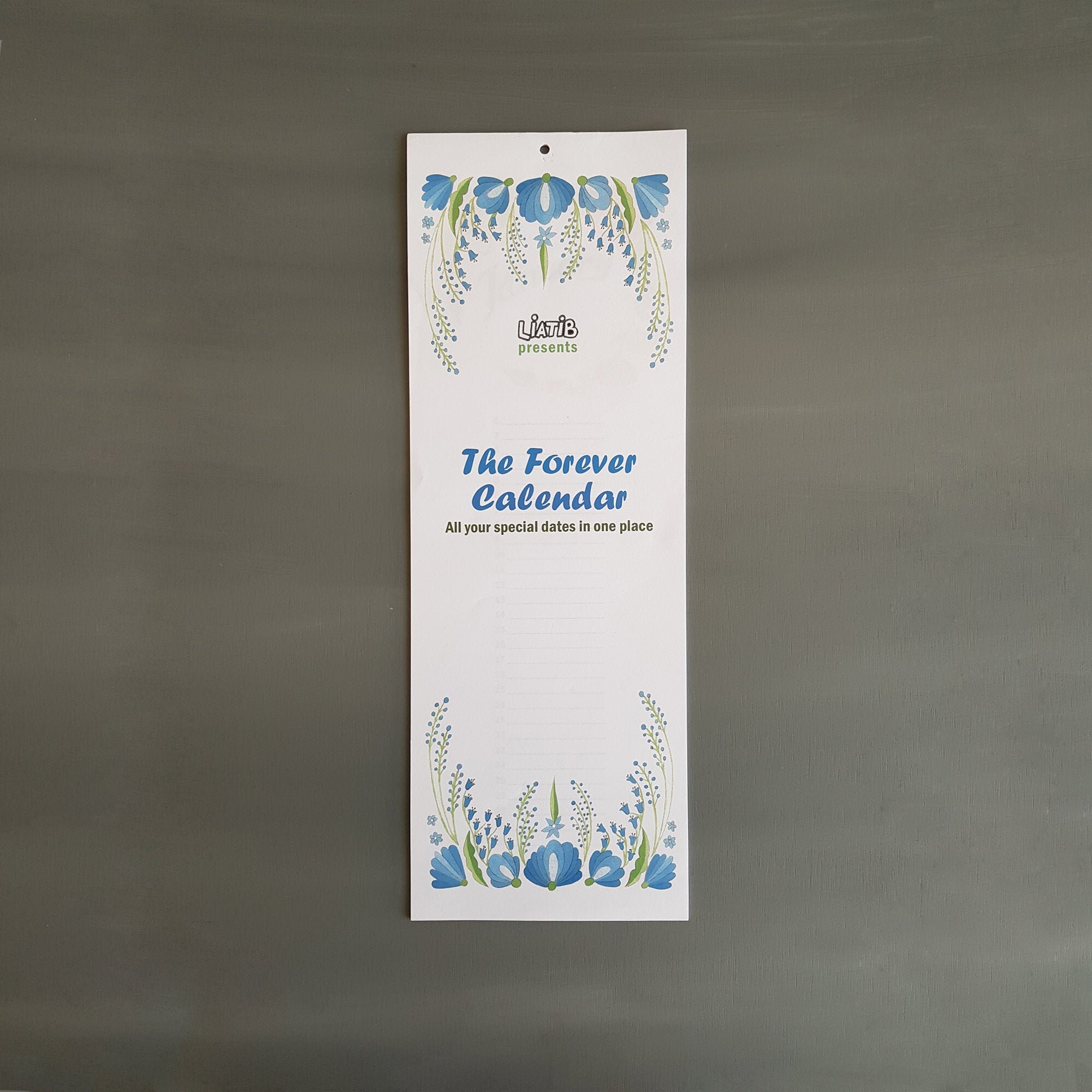 Printable 12 Months Forever Calendar With Colorful Hungarian Flowers ...