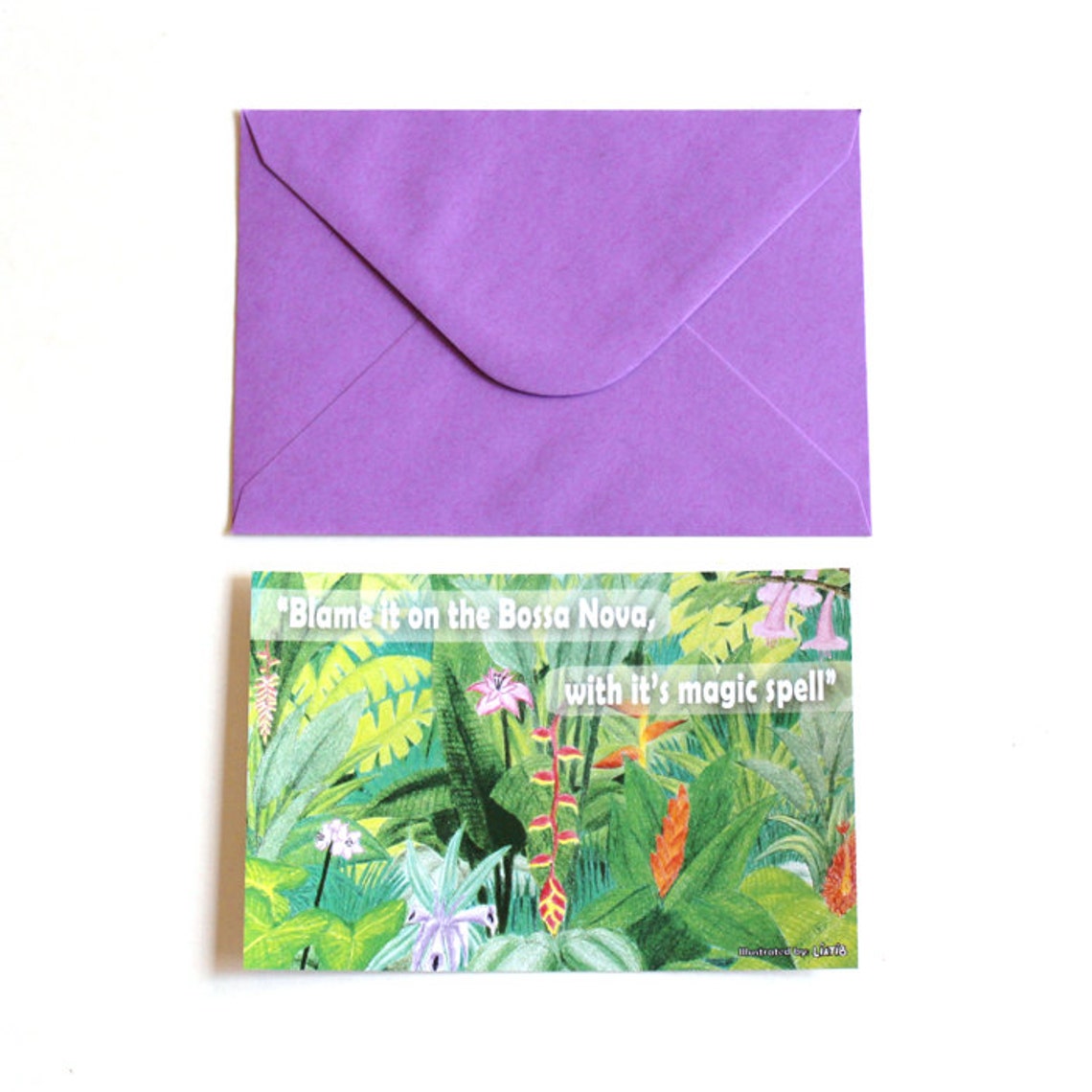 Brazilian Jungle Greeting Card Green Forest Illustration - Etsy