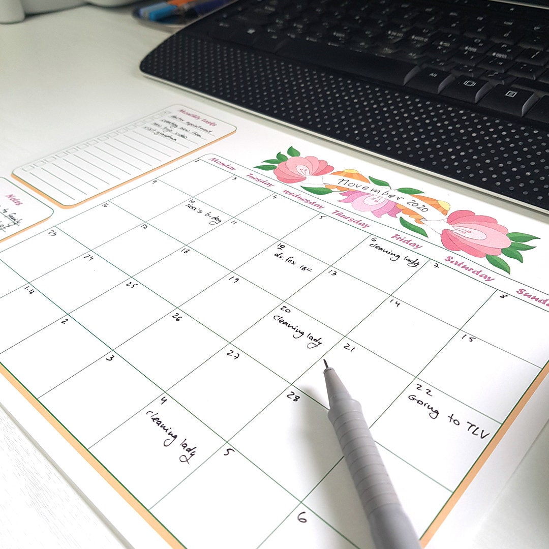 Printable Monthly Plan Tablet for Your Office Desk Great to Make an ...