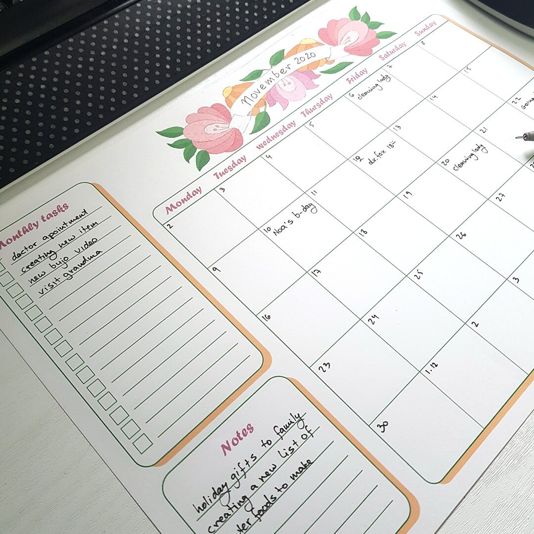 Printable Monthly Plan Tablet for Your Office Desk Great to Make an ...