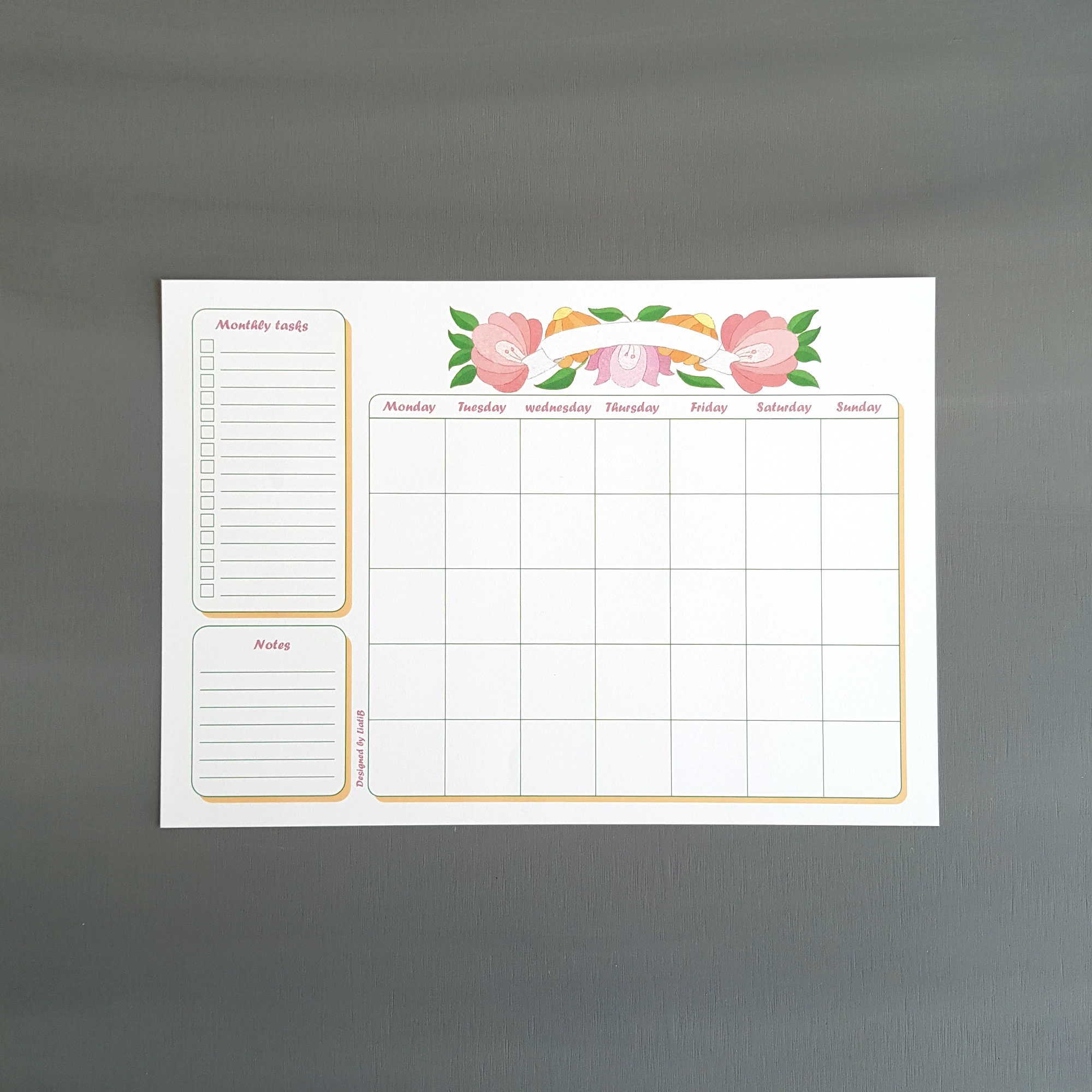 Printable Monthly Plan Tablet for Your Office Desk Great to Make an ...
