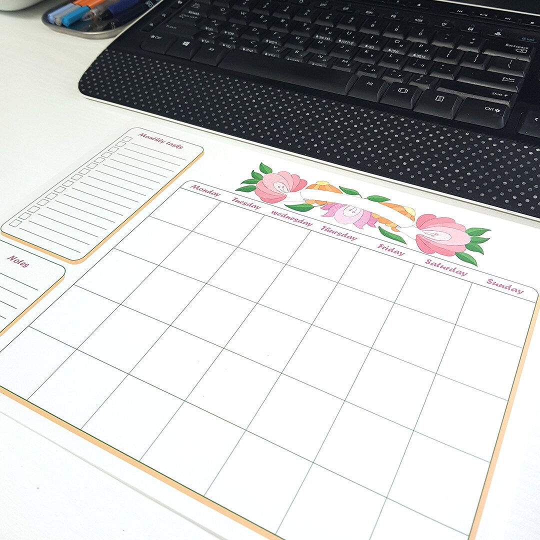 Printable Monthly Plan Tablet for Your Office Desk Great to Make an ...