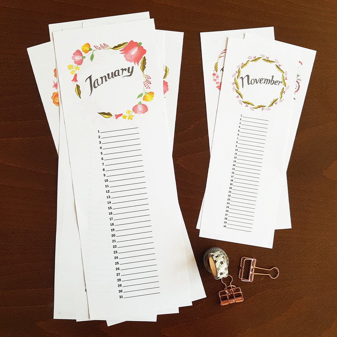 Printable 12 Months Forever Calendar With Colorful Hungarian - Etsy