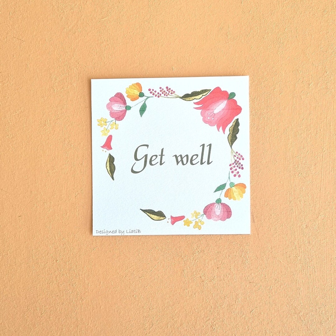 Printable Get Well Card With Colorful Hungarian Flowers Décor Great ...
