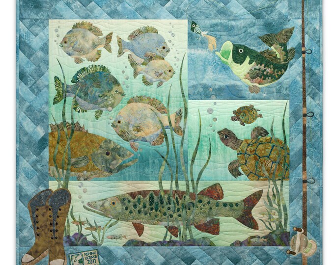 Something Fishy - Complete Pattern Set (blocks 1,2,3,4), Appliqué Quilt ...