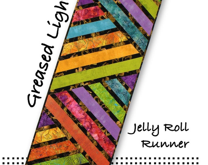 Greased Lightning Jelly Roll Table Runner Pattern DIY Quilting Tiger ...