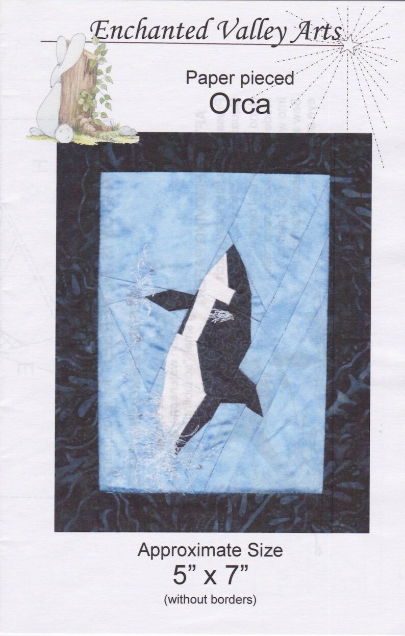 Paper Pieced Orca Whale Quilt Pattern Enchanted Valley Arts | Etsy