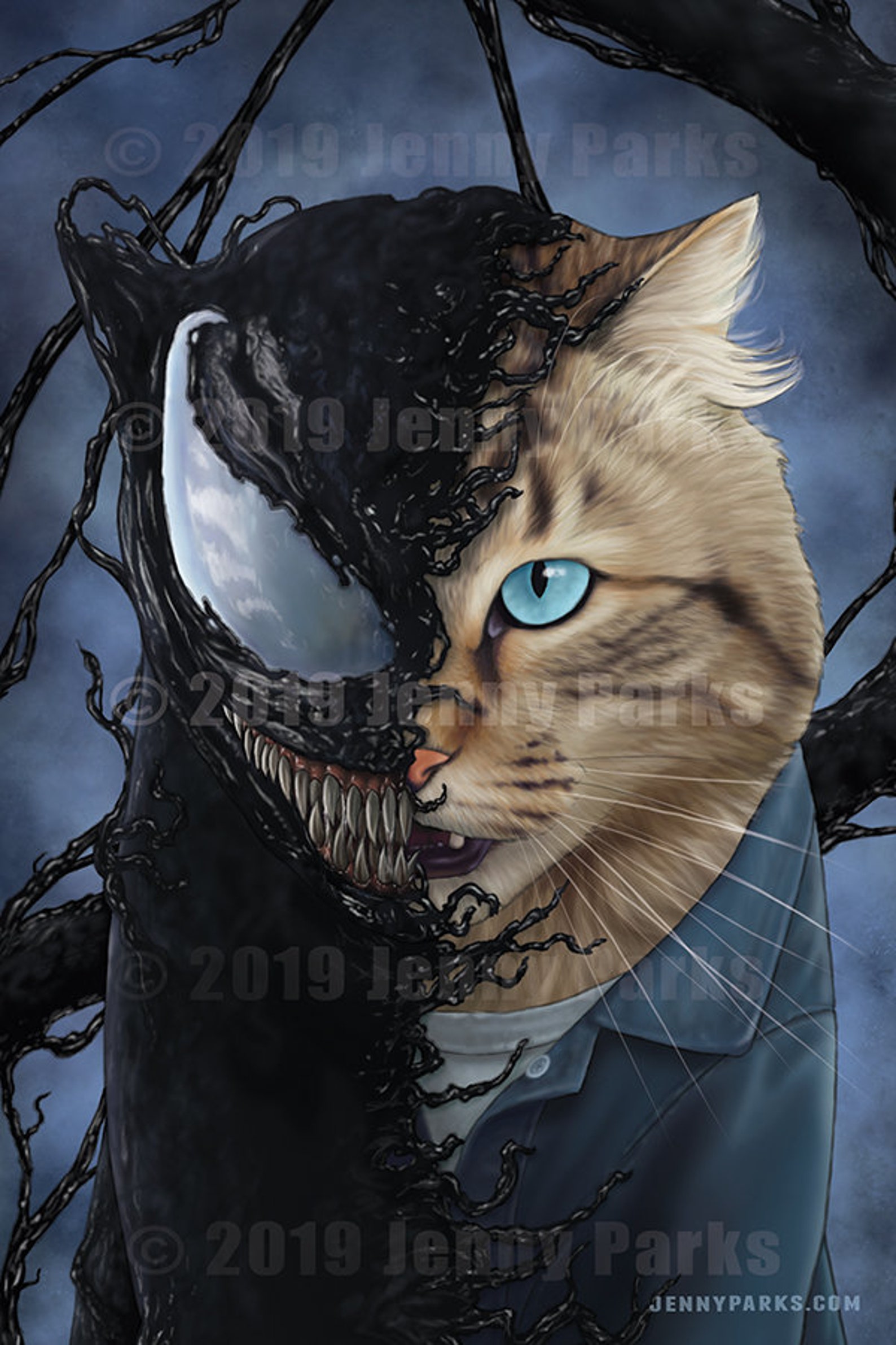 Venom Cat 4x6 Postcard - Etsy