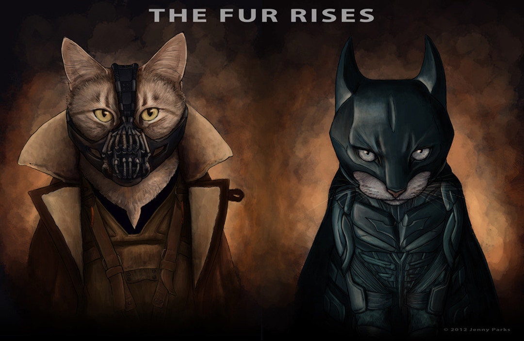 Batcat and Bane Kitty Poster - Etsy