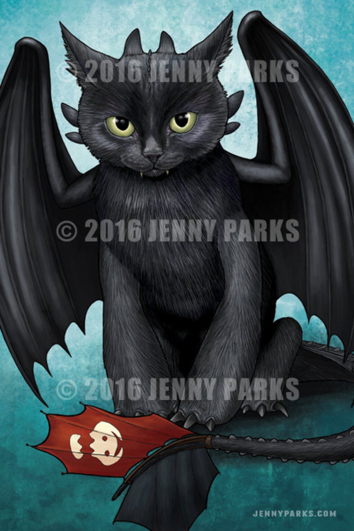 Toothless Cat Postcard | Etsy