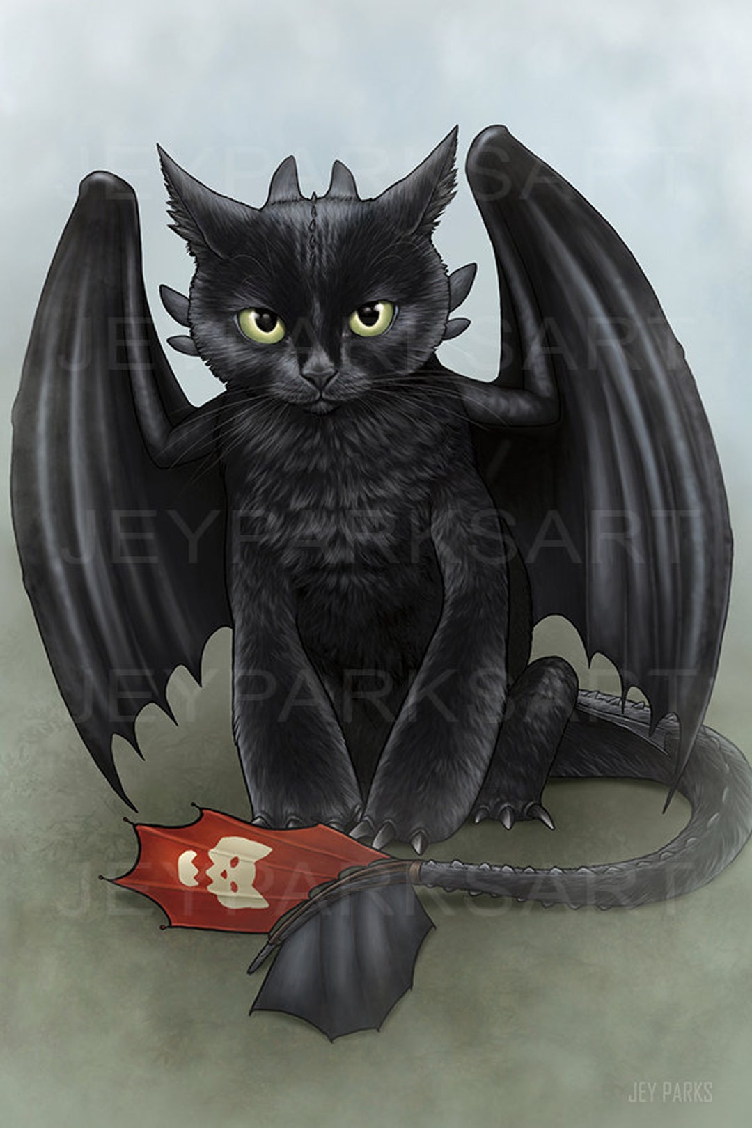 Toothless Cat Postcard - Etsy