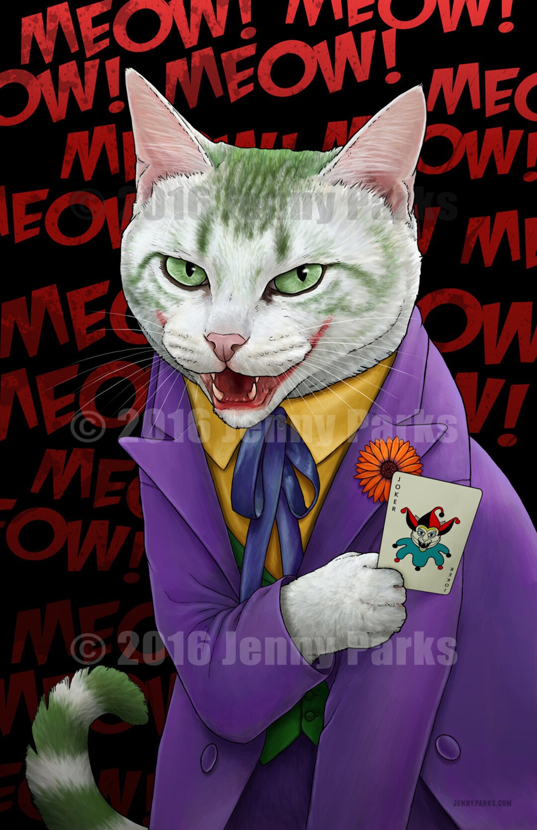 Joker Cat Poster - Etsy