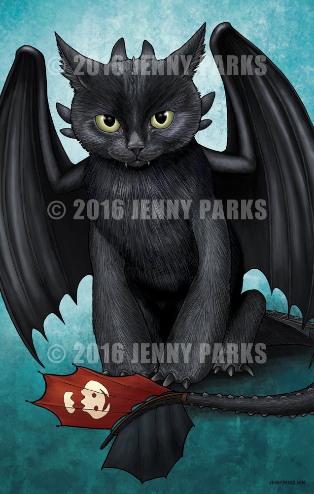 Toothless Cat 11x17 Poster | Etsy