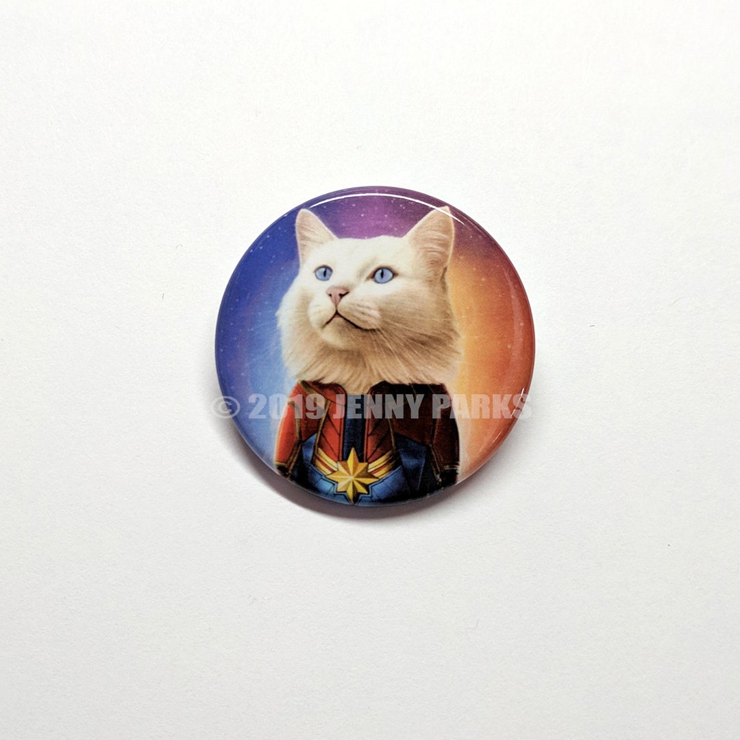 Captain Meowvel 1.5 Pinback Button - Etsy