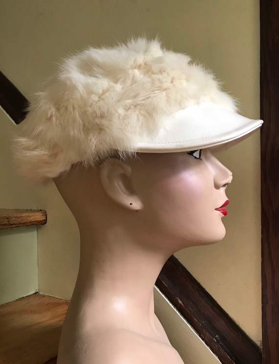 1960s white leather fur - Gem