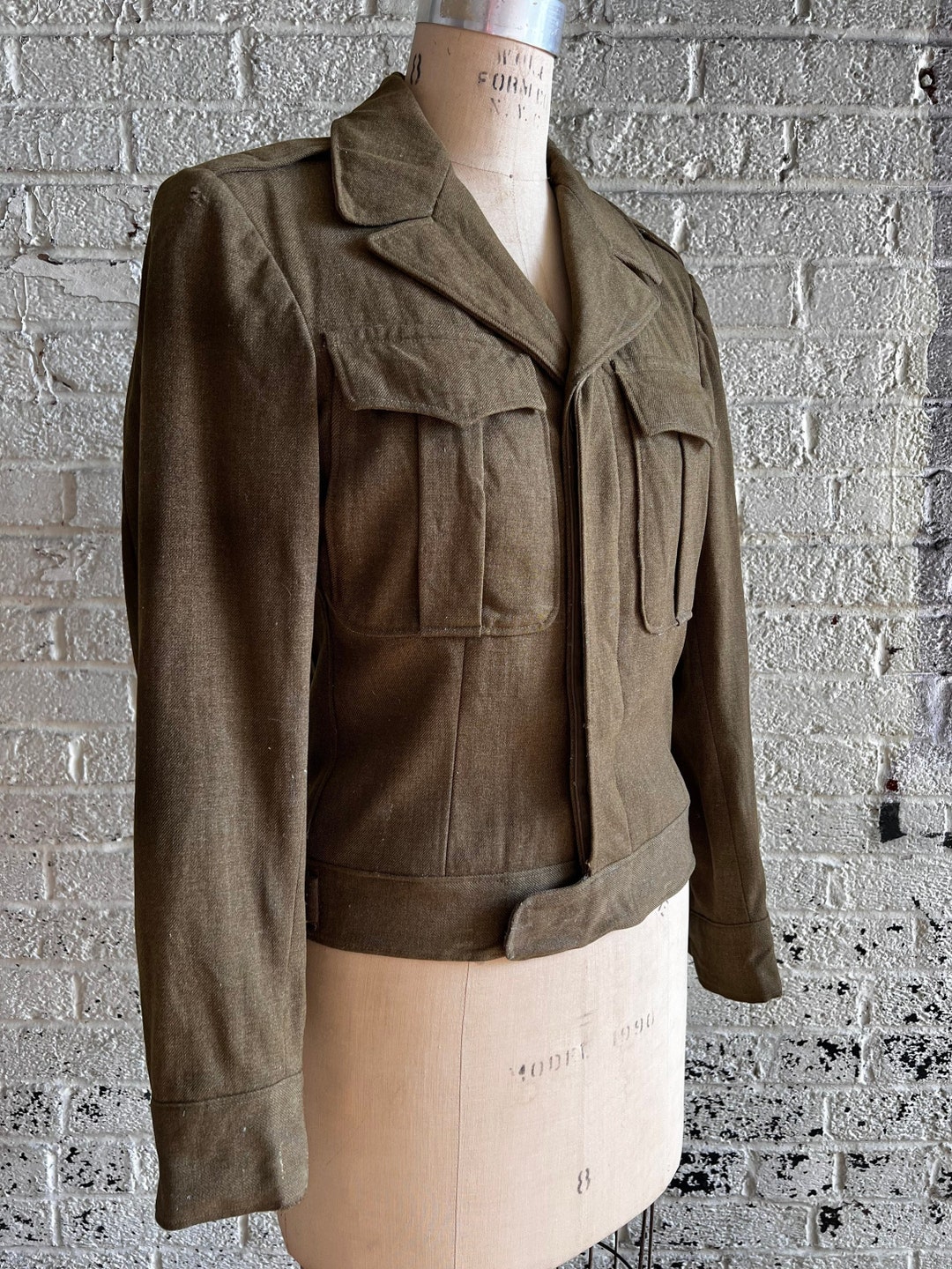 1940s Eisenhower Jacket | Military Issue Wool Field Jacket | Size 34R ...