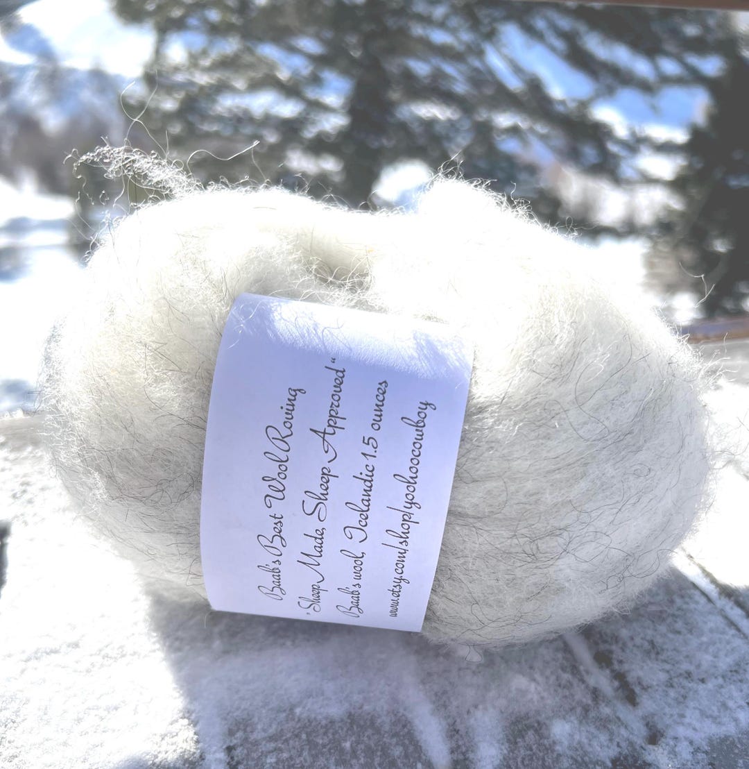 Icelandic Sheep Wool Roving-white/grey - Etsy