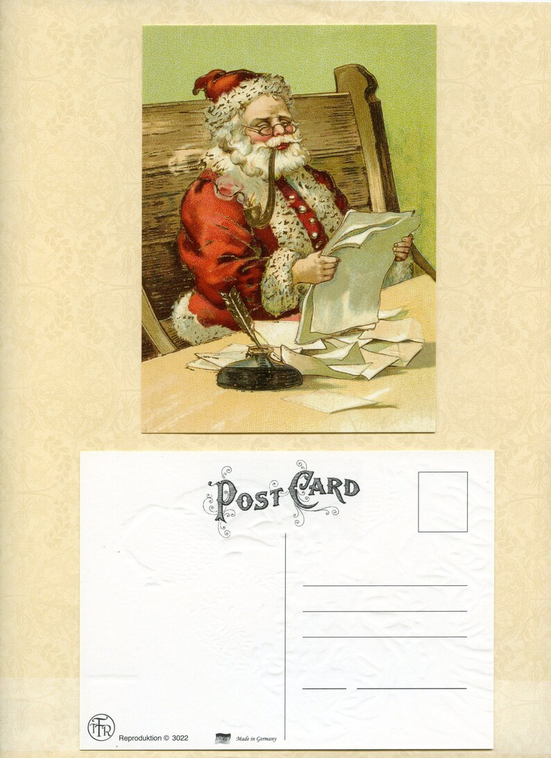 Santa POST CARDS Victorian Christmas Postcard Santa - Etsy