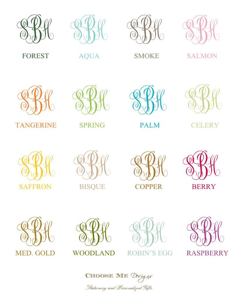 Classic Script Monogram Stationery 25 Notes & Envelopes - Etsy