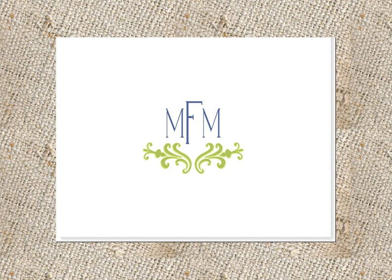 Monogrammed Note Cards or Folded Notes 25 Cards & Envelopes - Etsy