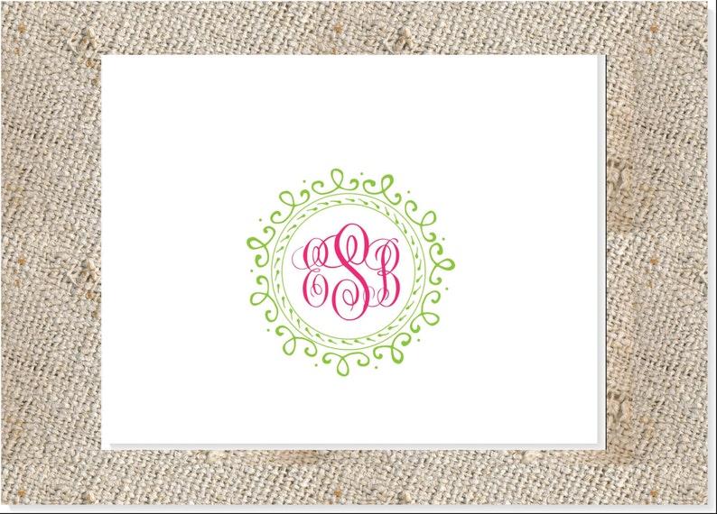 Classic Script Monogram Stationery 25 Notes & Envelopes - Etsy