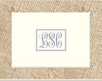 Classic Script Monogram Stationery 25 Notes & Envelopes | Etsy