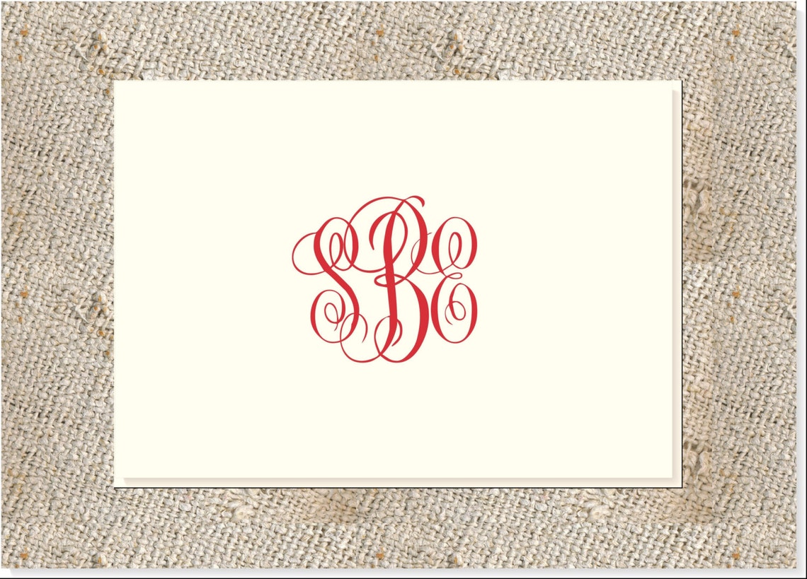 Classic Script Monogram Stationery 25 Notes & Envelopes - Etsy